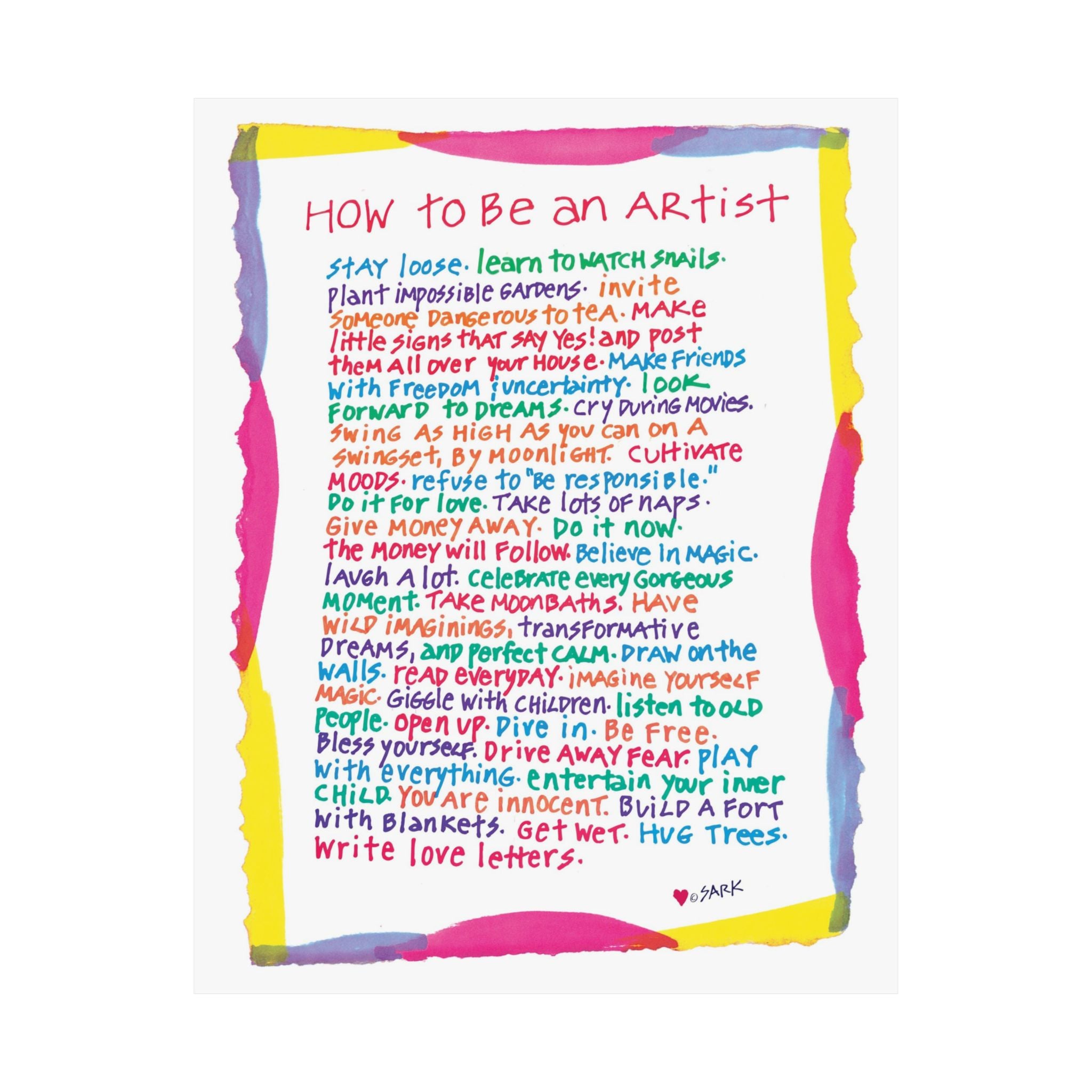 How To Be An Artist, by SARK - Premium Matte Art Print – Planet SARK